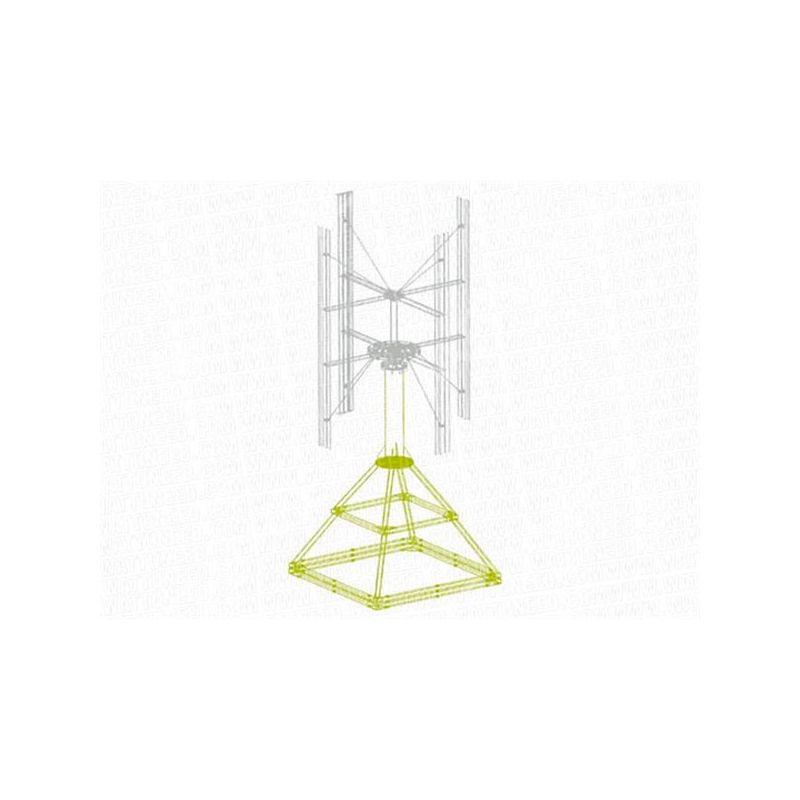 Mât eolienne Ecorote 1,5kW et 2,8kW avec structure pour toit plat