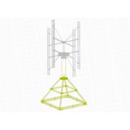 Mât eolienne Ecorote 1,5kW et 2,8kW avec structure pour toit plat